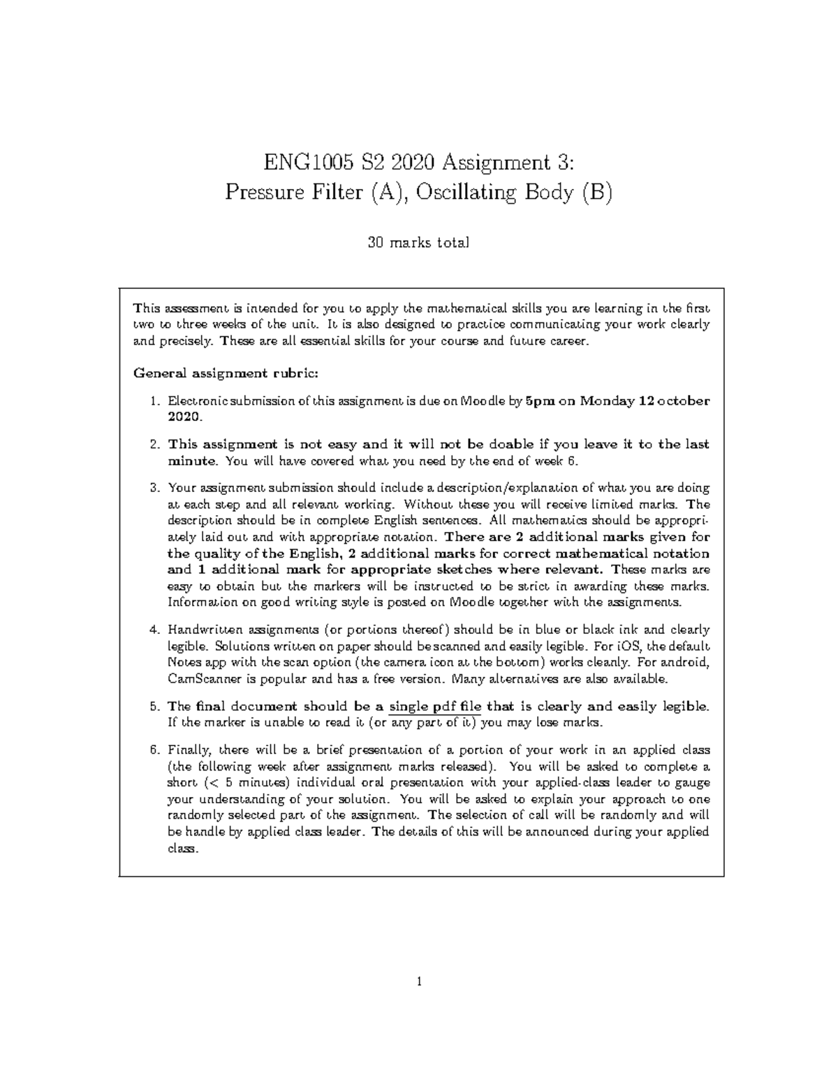 ENG1005 Assignment 3 (Malaysia) - ENG1005 S2 2020 Assignment 3 ...