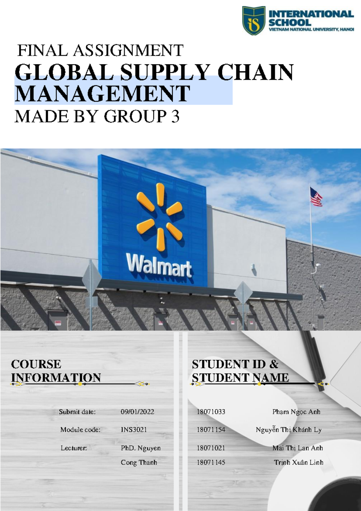Group 3 Walmart INS3021 04 - FINAL ASSIGNMENT GLOBAL SUPPLY CHAIN ...