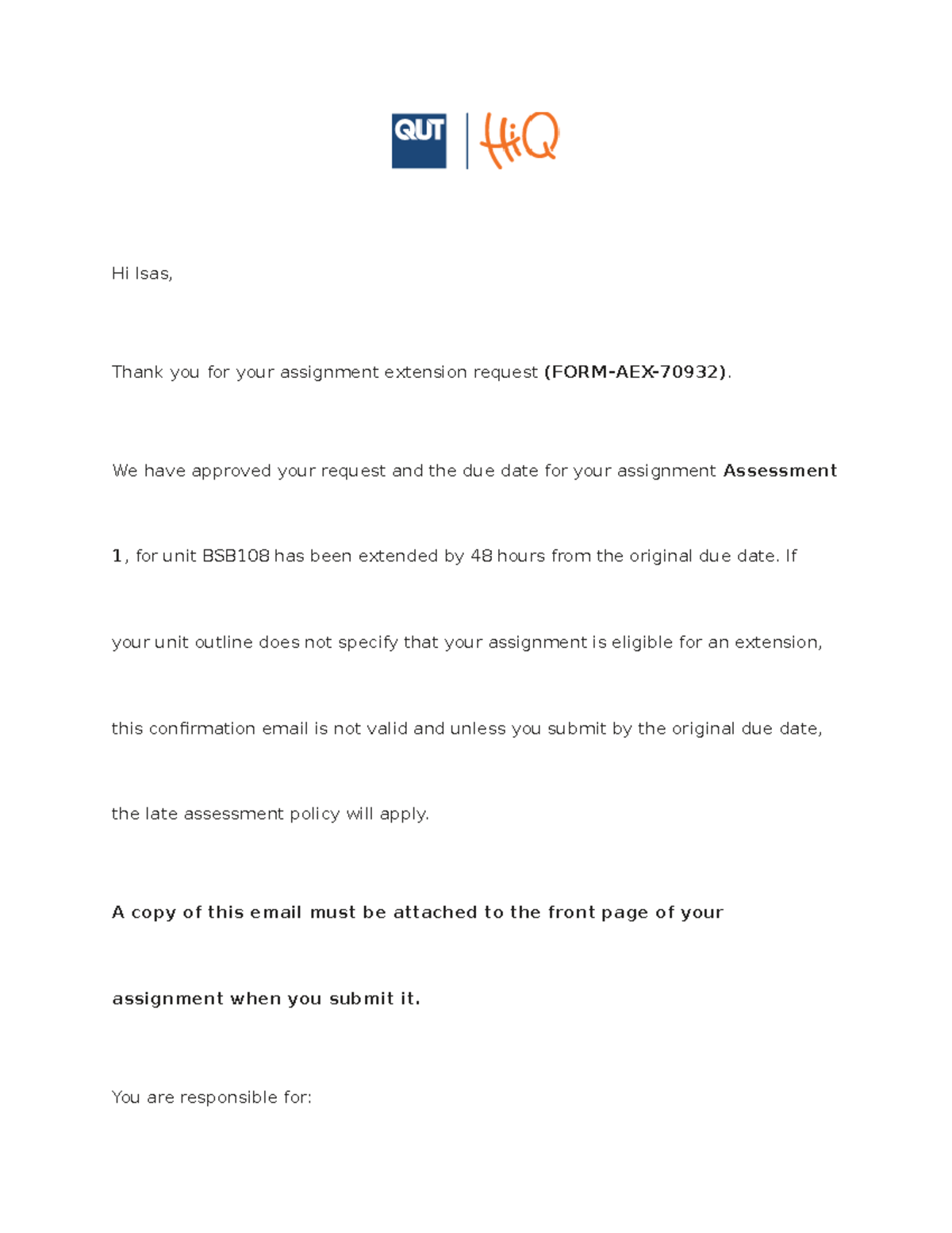 A1 Isas Swaby n11311657 - Hi Isas, Thank you for your assignment ...