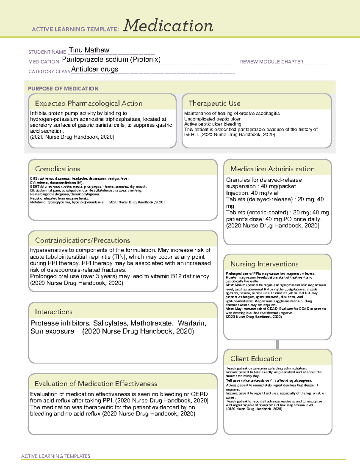 PPI CP 3 - medication - ACTIVE LEARNING TEMPLATES Medication STUDENT ...