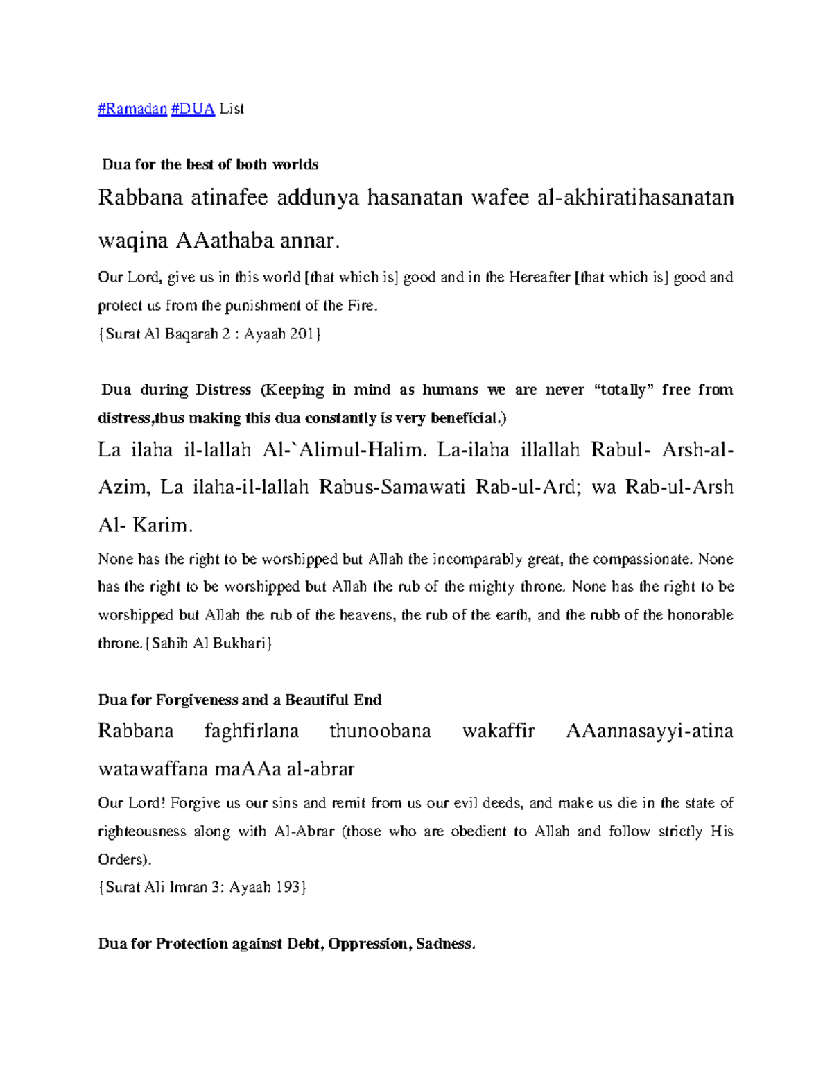 Dua List - This contains dua list for muslim students - #Ramadan #DUA ...