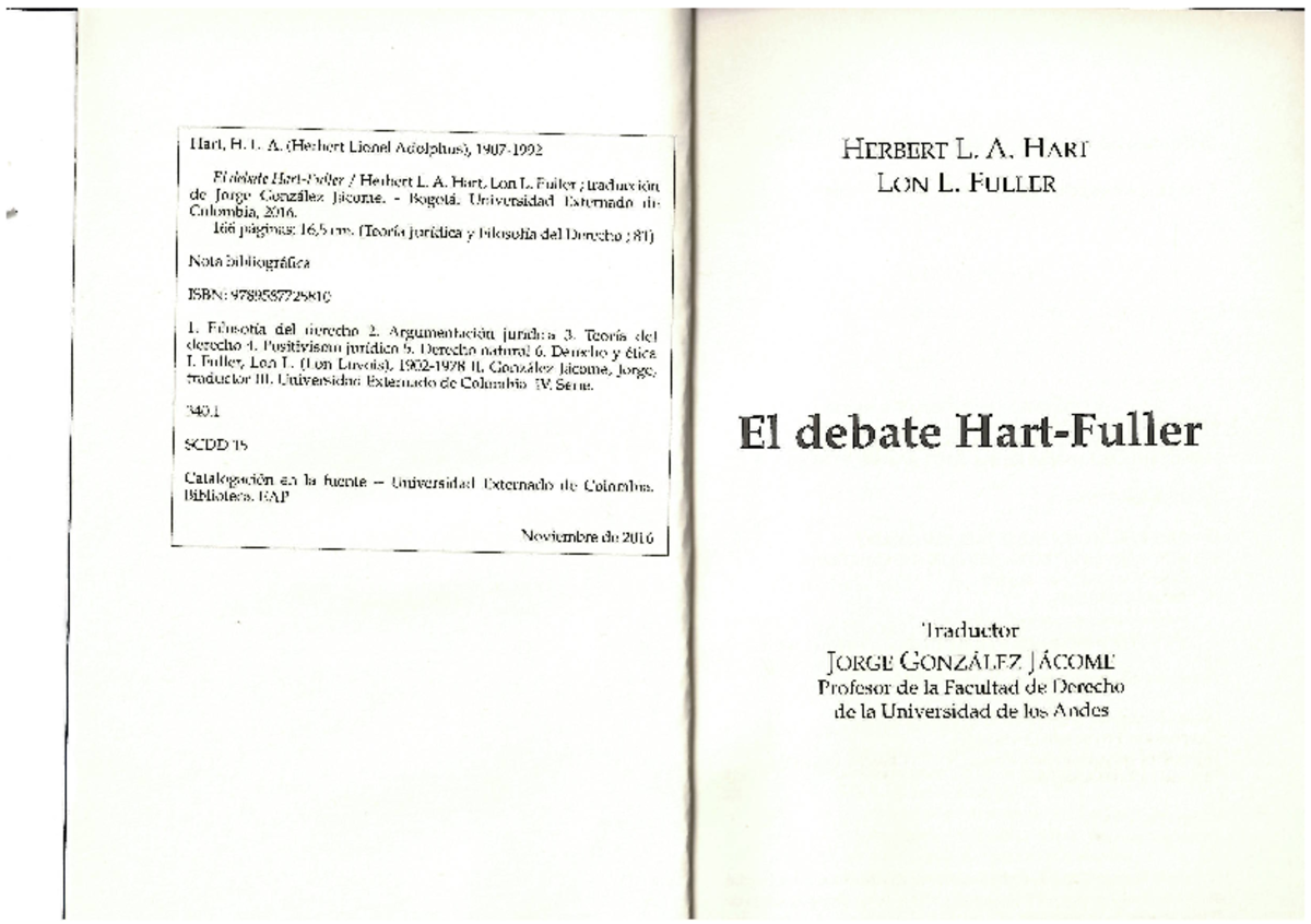 Herbert L.A. HART LON L. Fuller - Hart, H. L. A. (Herbert Lionel ...