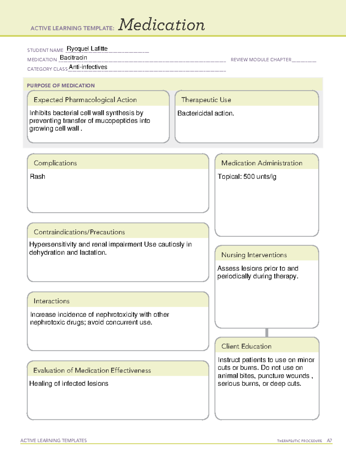Bacitracin - ATI med templates - ACTIVE LEARNING TEMPLATES THERAPEUTIC ...