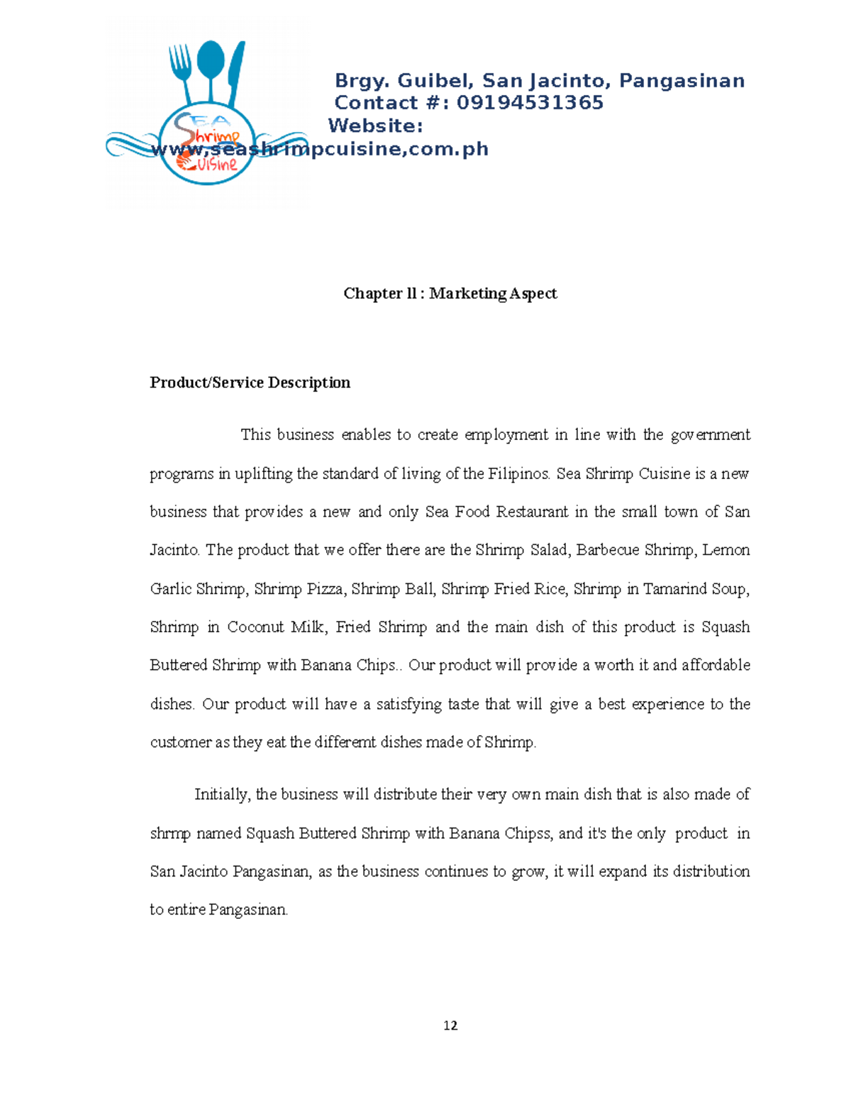 Chapter 2 Feasibility Final - Contact #: 09194531365 Website: www ...