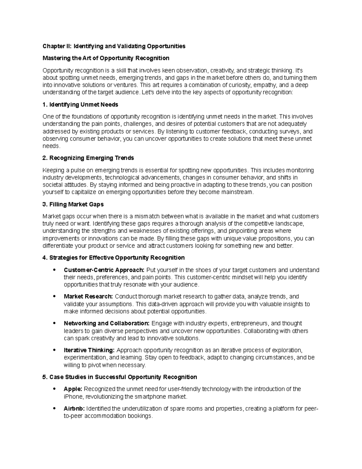 Entrepreneurship- Module-2 - Chapter II: Identifying and Validating ...