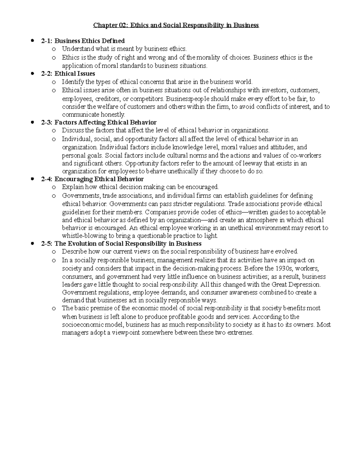 05. OL 501 - Module Two Notes - Chapter 02: Ethics and Social ...