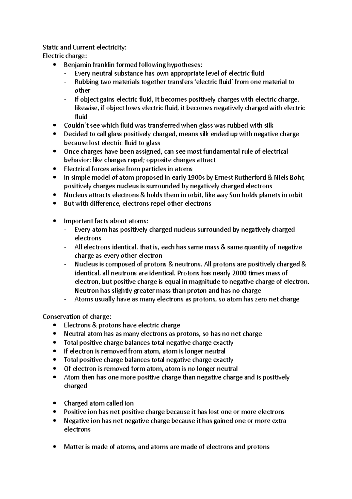 Chapter 8 - detailed notes on physics with explantations - Static and ...