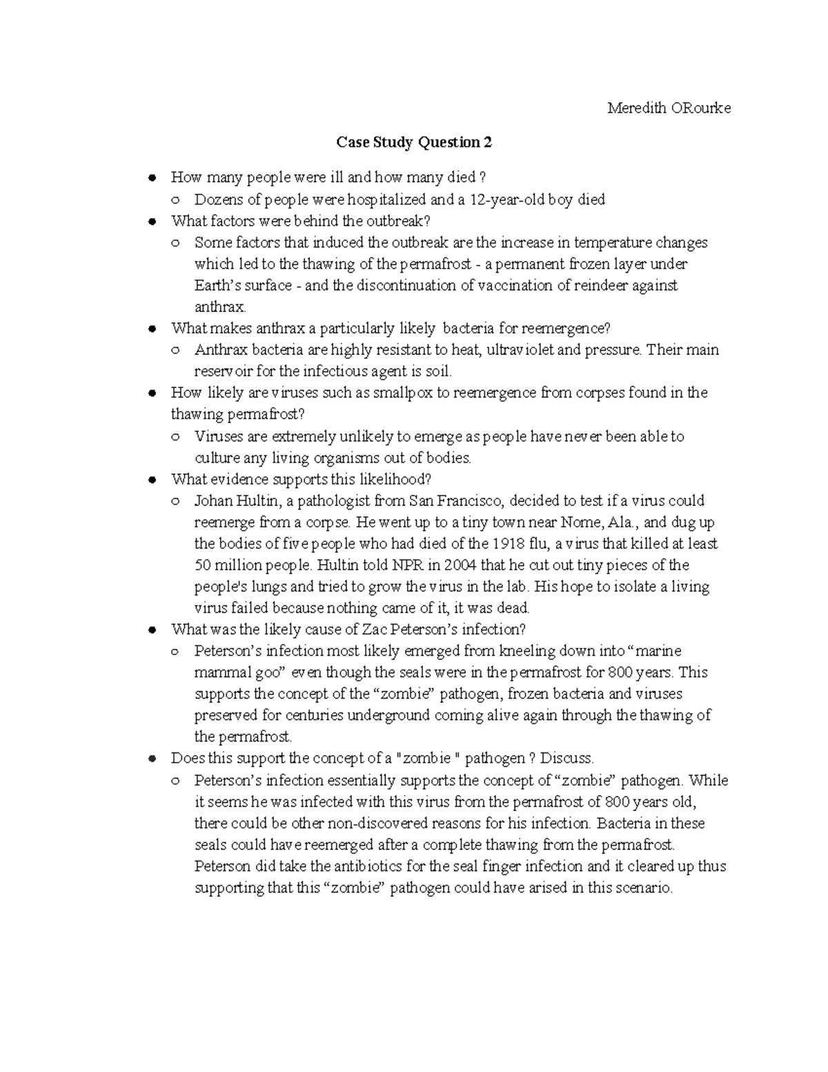 Case Study Question 2 - Meredith ORourke Case Study Question 2 How many ...