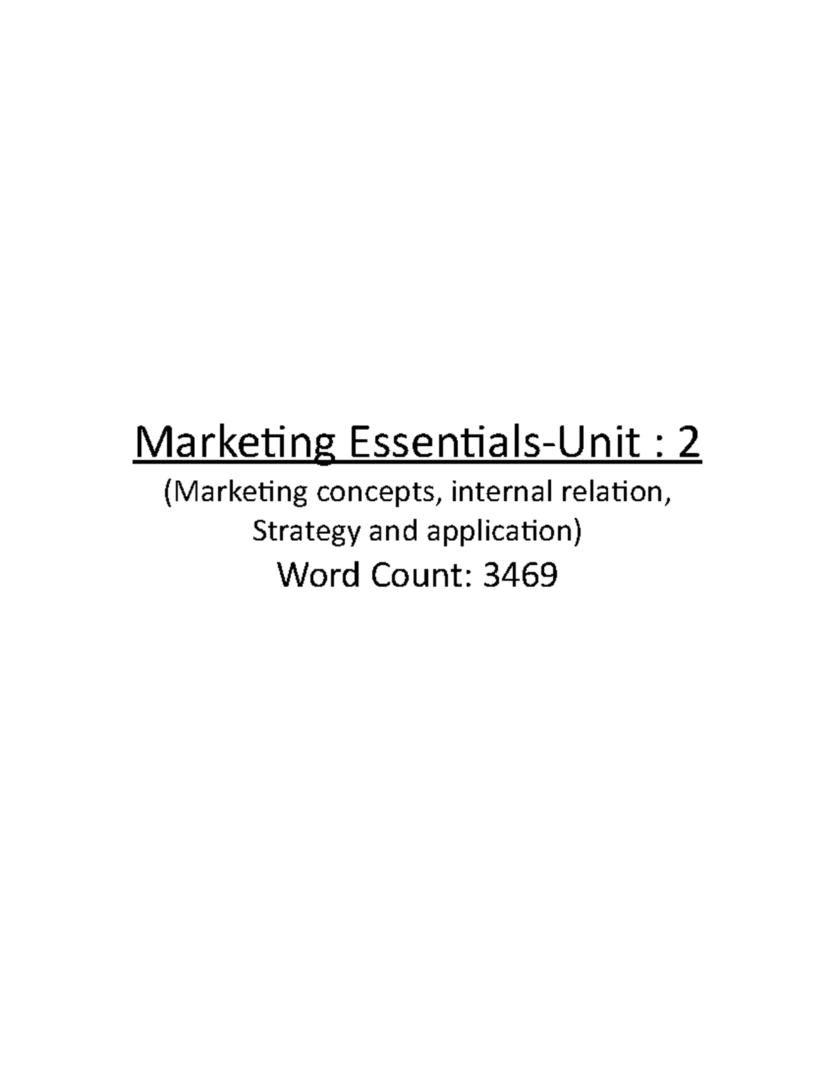RA804042 Adeel Assignment - Marketing Essentials-Unit : 2 (Marketing ...