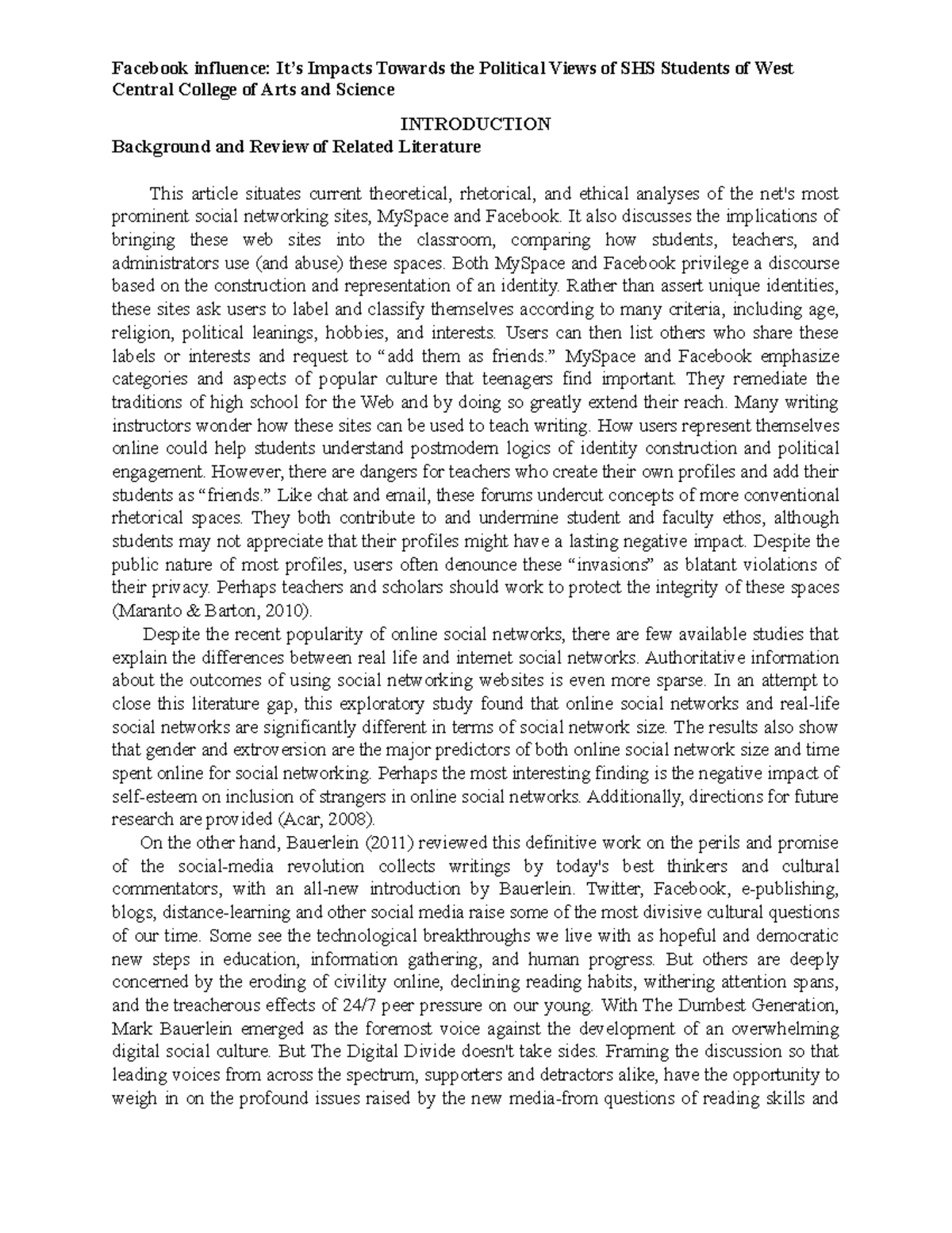 RRL with References (Susi, Richmond P - Central College of Arts and ...