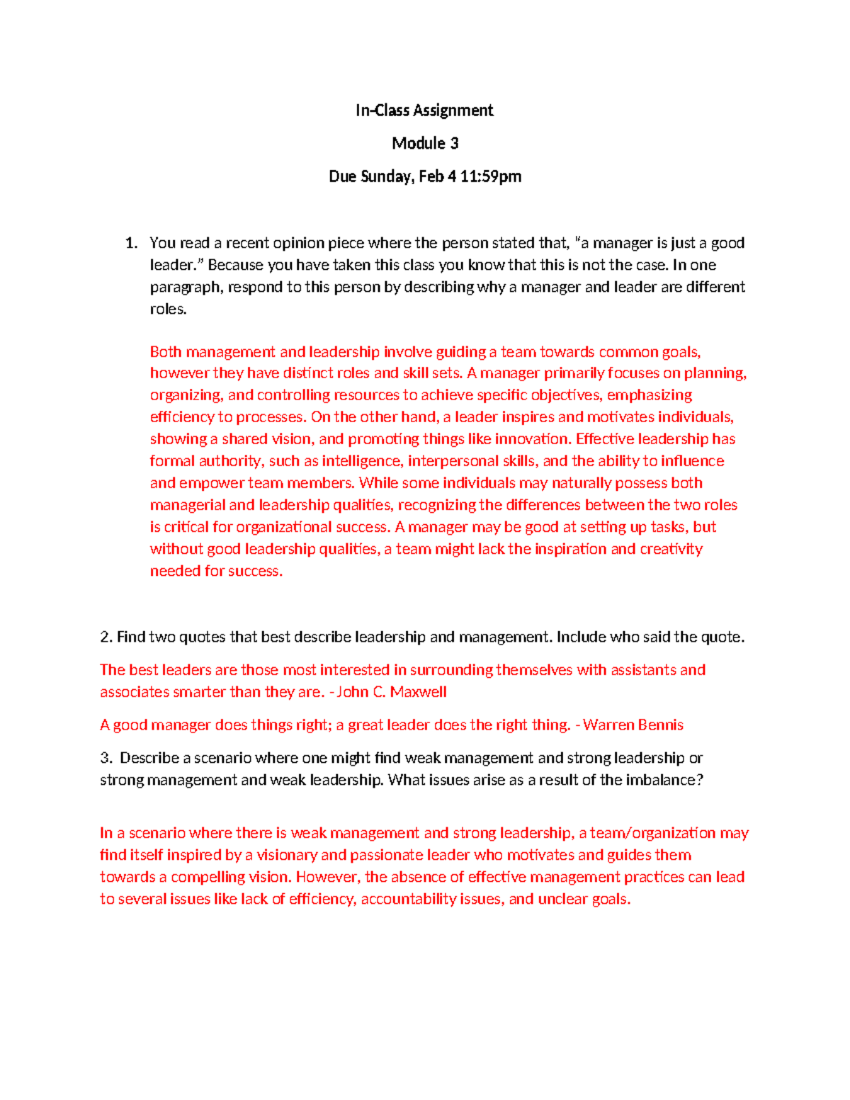 ICA module 3 - n/a - In-Class Assignment Module 3 Due Sunday, Feb 4 11 ...