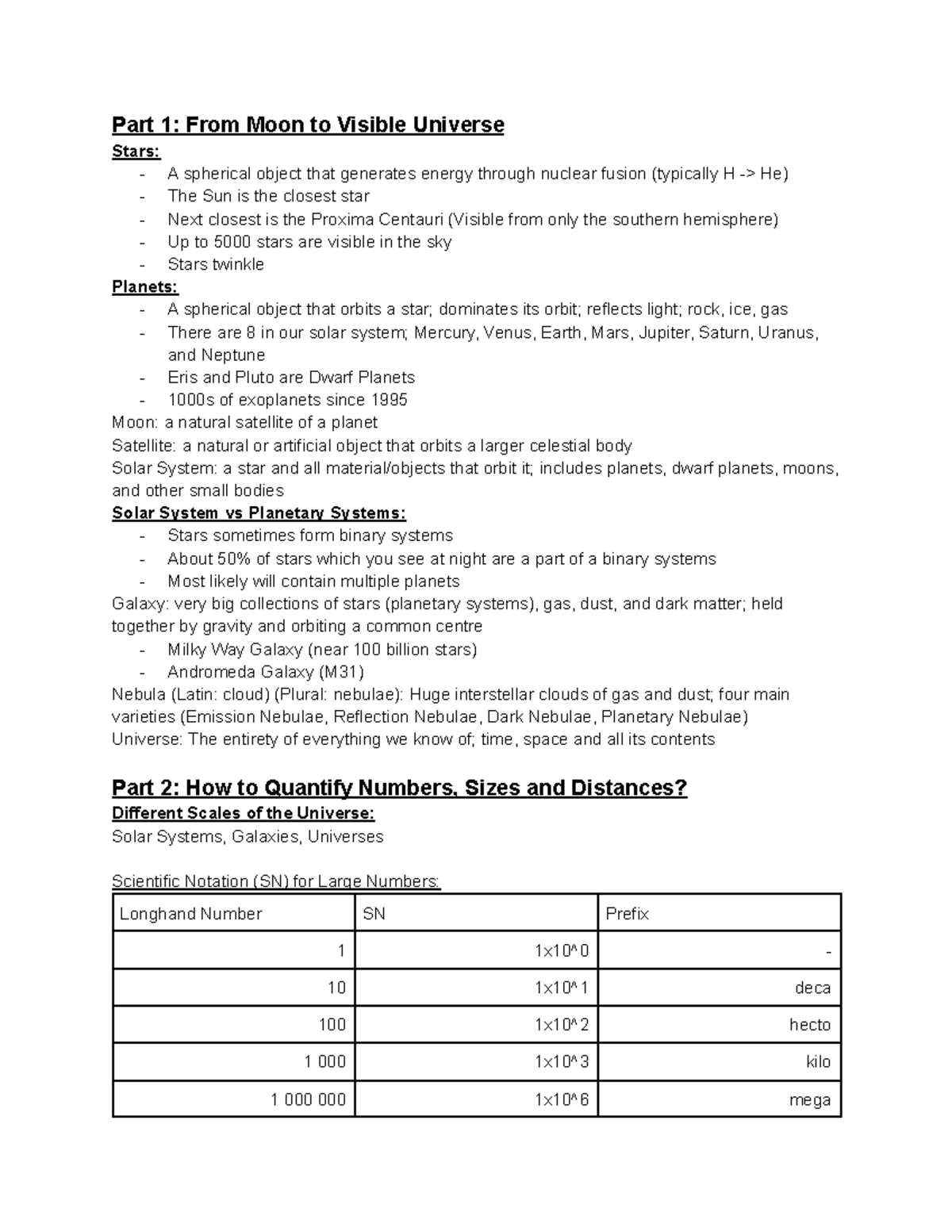 Astronomy 1021 Unit 1: Scales - Part 1: From Moon to Visible Universe ...