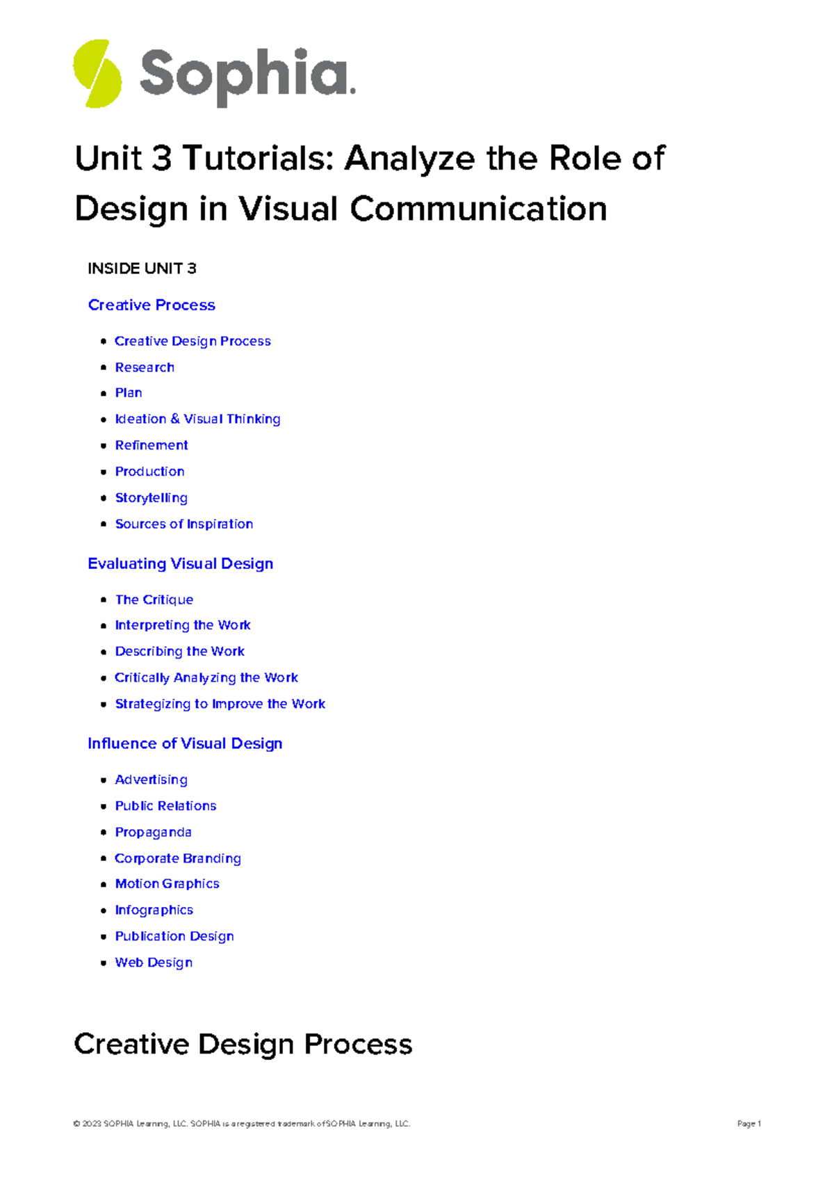 Unit 3 tutorials analyze the role of design in visual communication ...