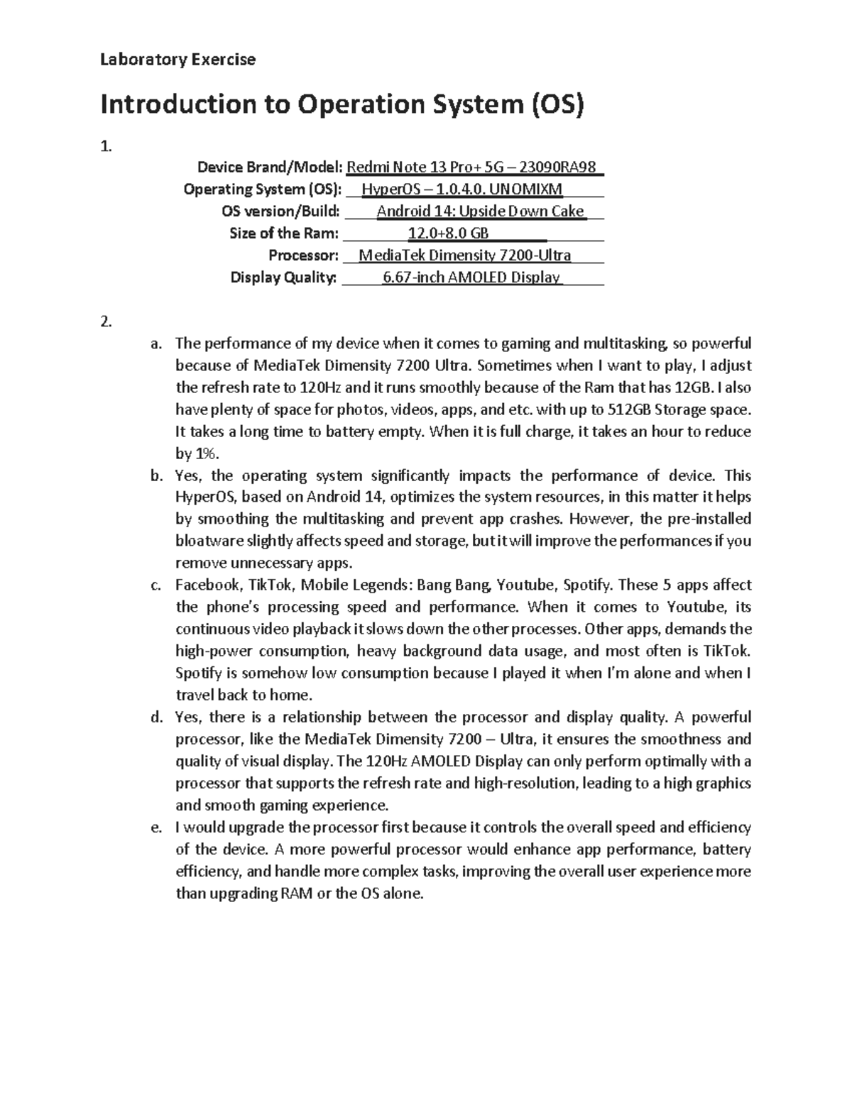 Laboratory Exercise 1 - Lab 1 - Laboratory Exercise Introduction to ...