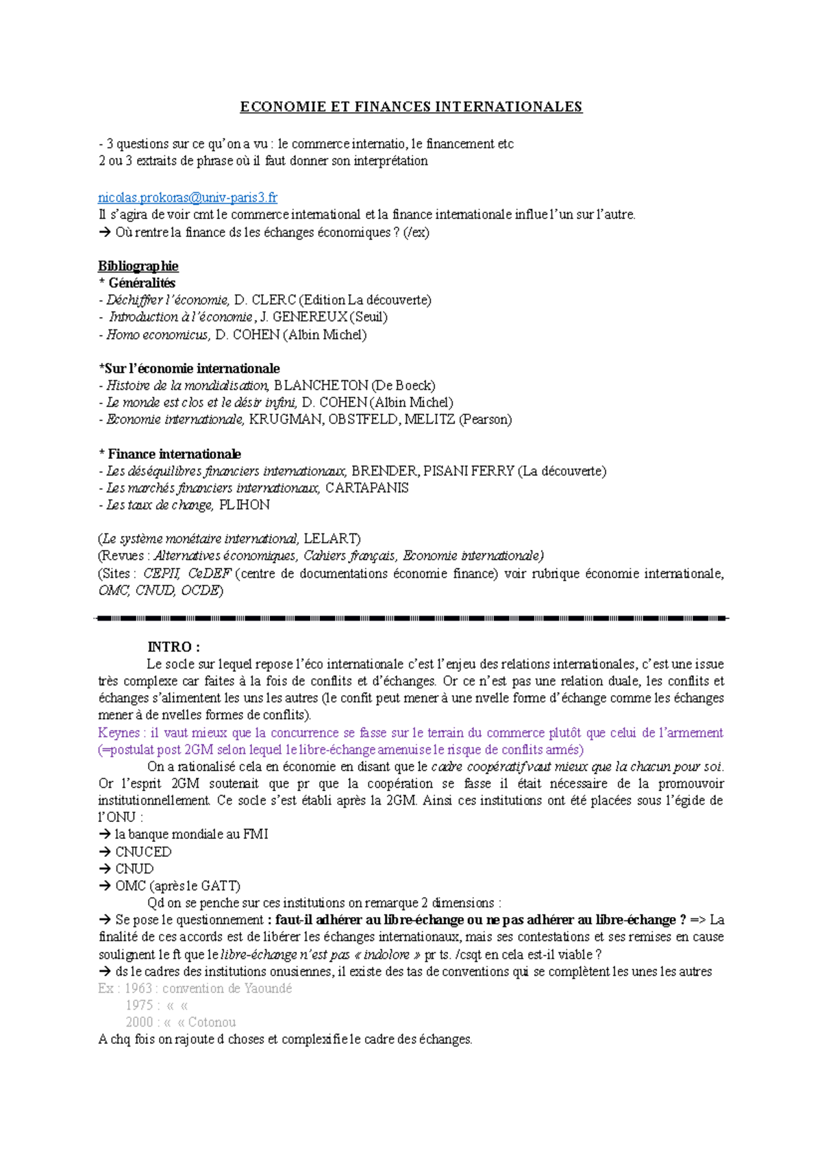 Economie ET Finances Internationales - ECONOMIE ET FINANCES ...