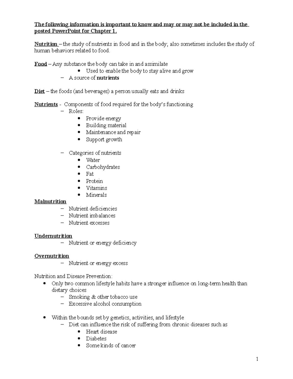 Ch 1 Notes in Word - The following information is important to know and ...