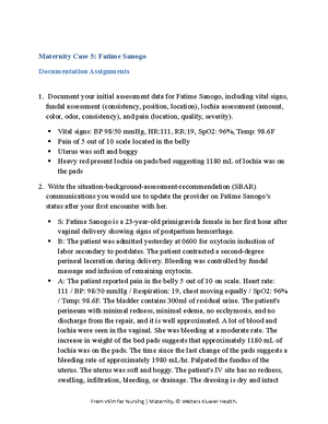 2 care Map Postpartum - Care plan 2 - Student: Maha Hamdan Care MAP for ...