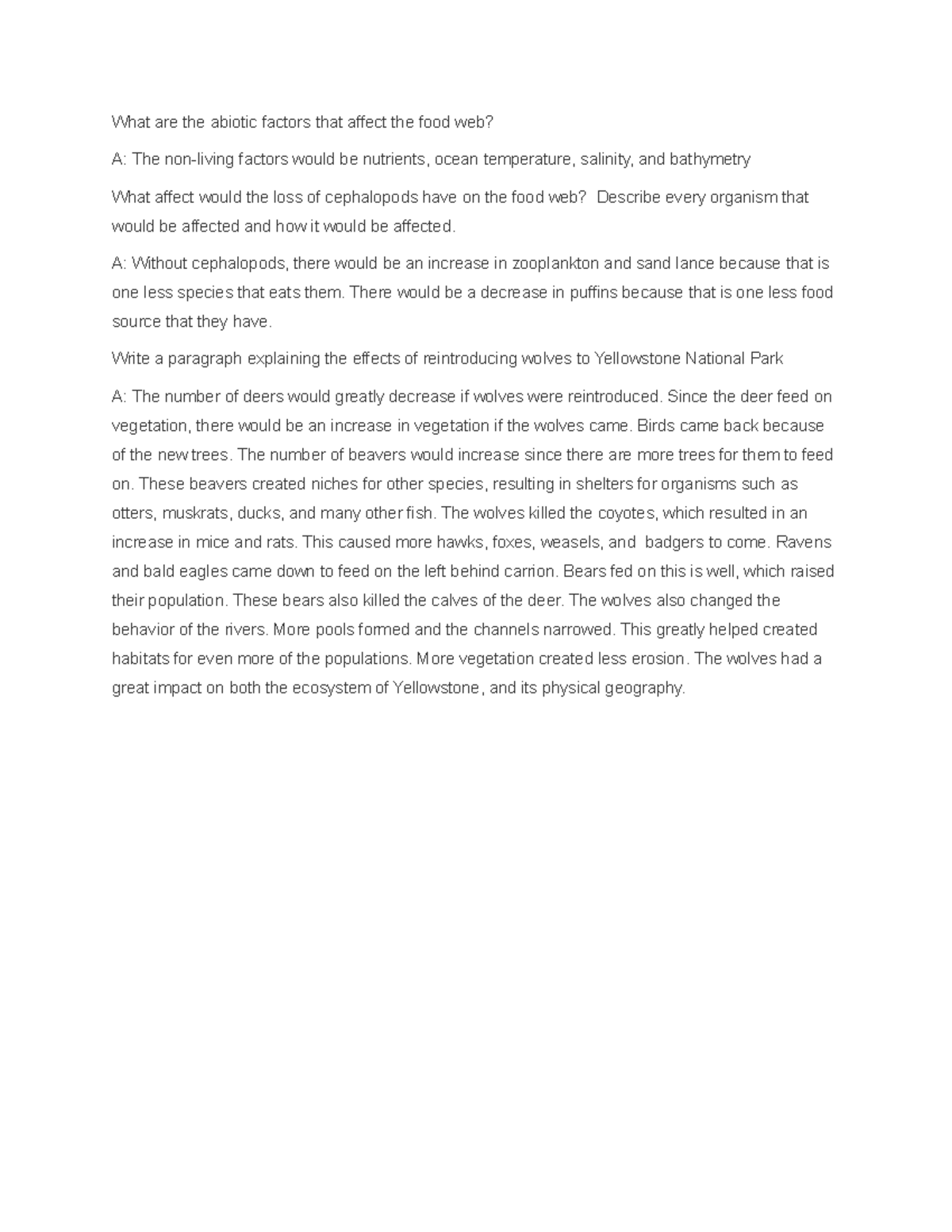 Part 2 Topic Food Chains - What are the abiotic factors that affect the ...