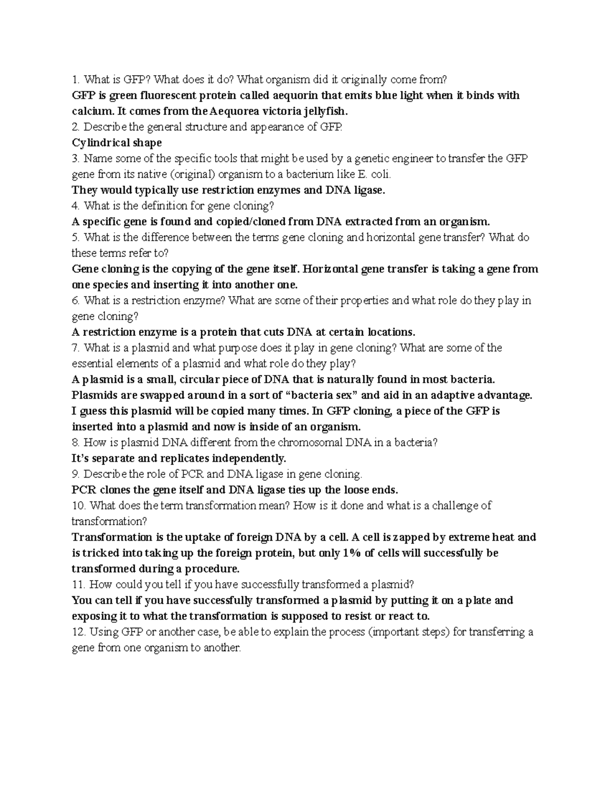 3-1 Genetic Engineering & GFP - What is GFP? What does it do? What ...