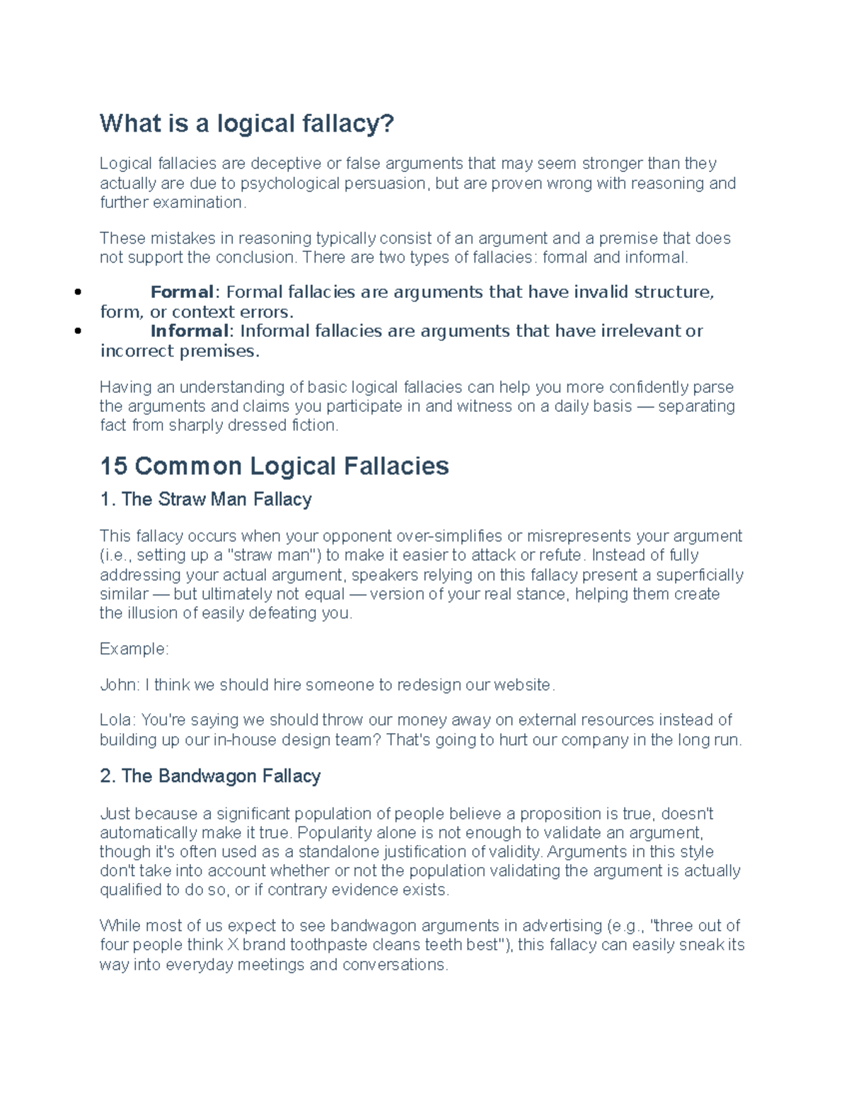 What is a logical fallacy - What is a logical fallacy? Logical ...