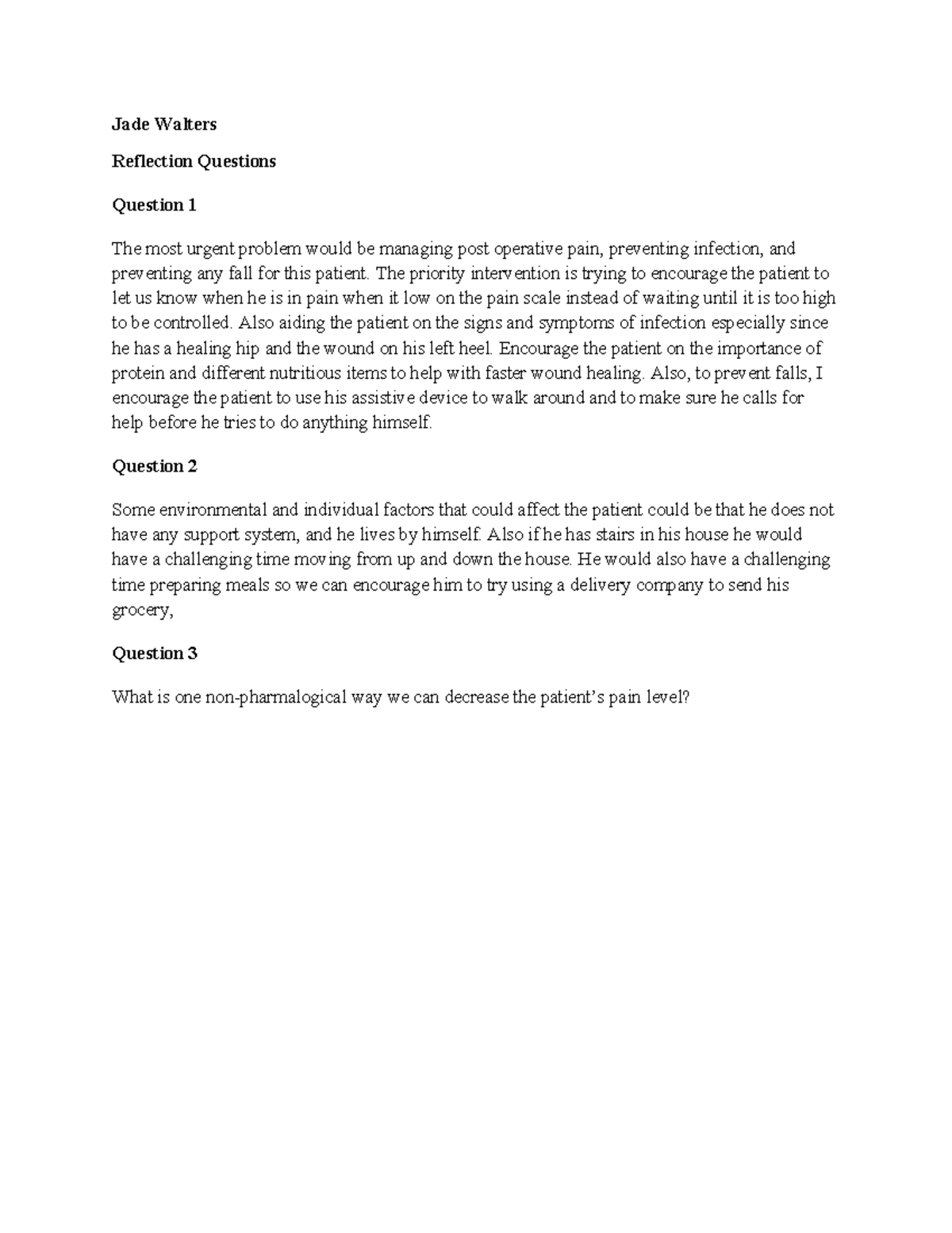 Jade Walters-Reflection Questions - Jade Walters Reflection Questions ...