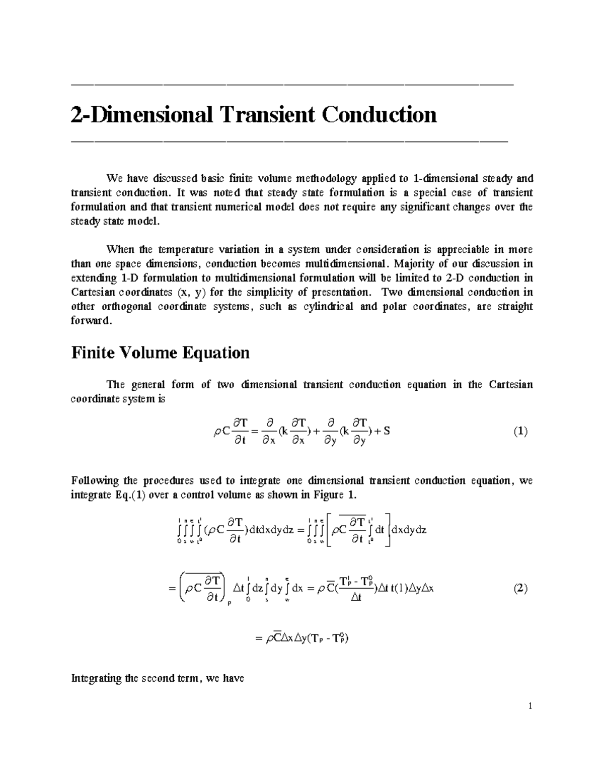Transient 2-D conduction(2013 ) - - Studocu