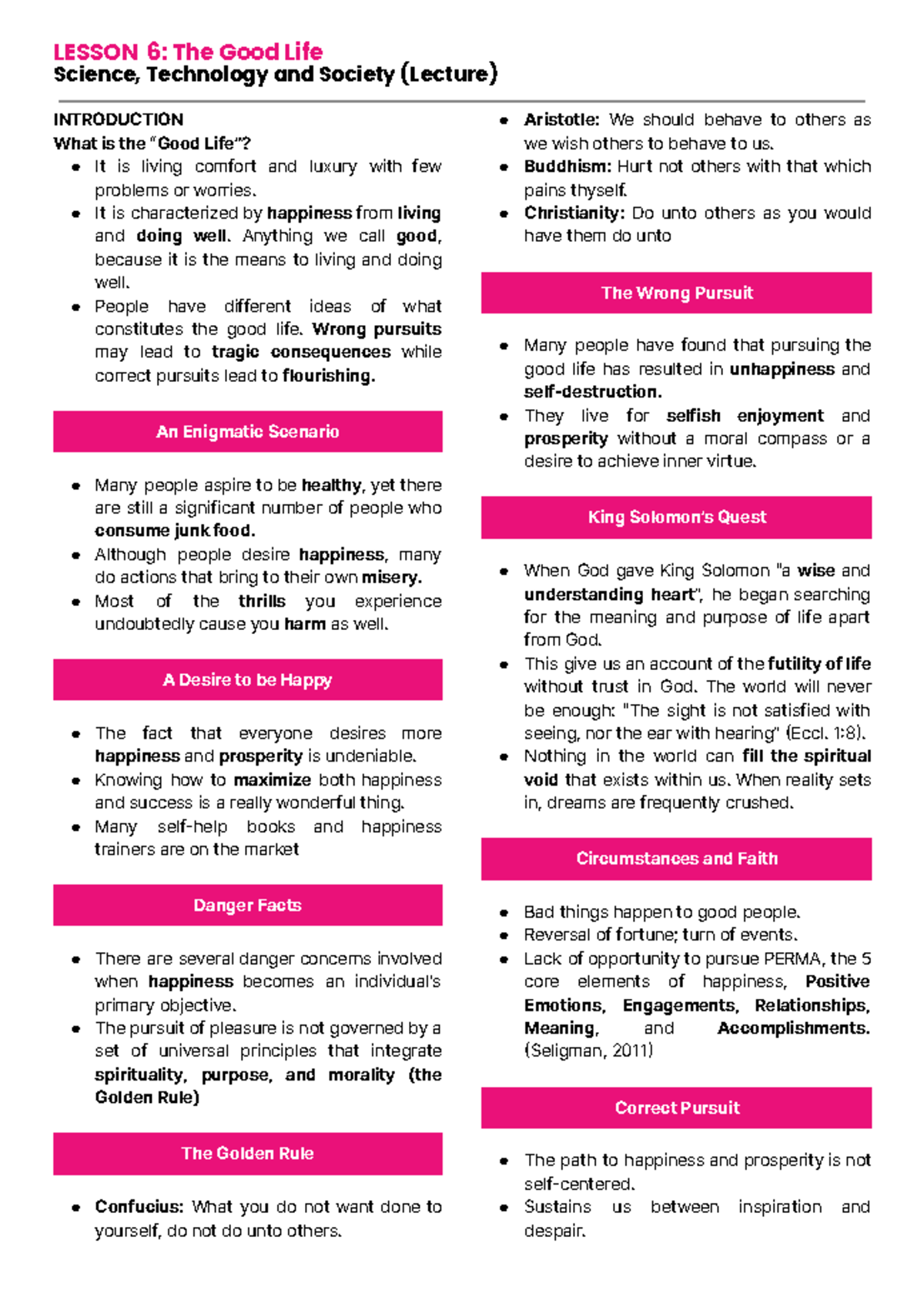 [GE STS] Lesson 6 - sajbuyrqworeifdnvbsyfwrpdf - LESSON 6: The Good ...