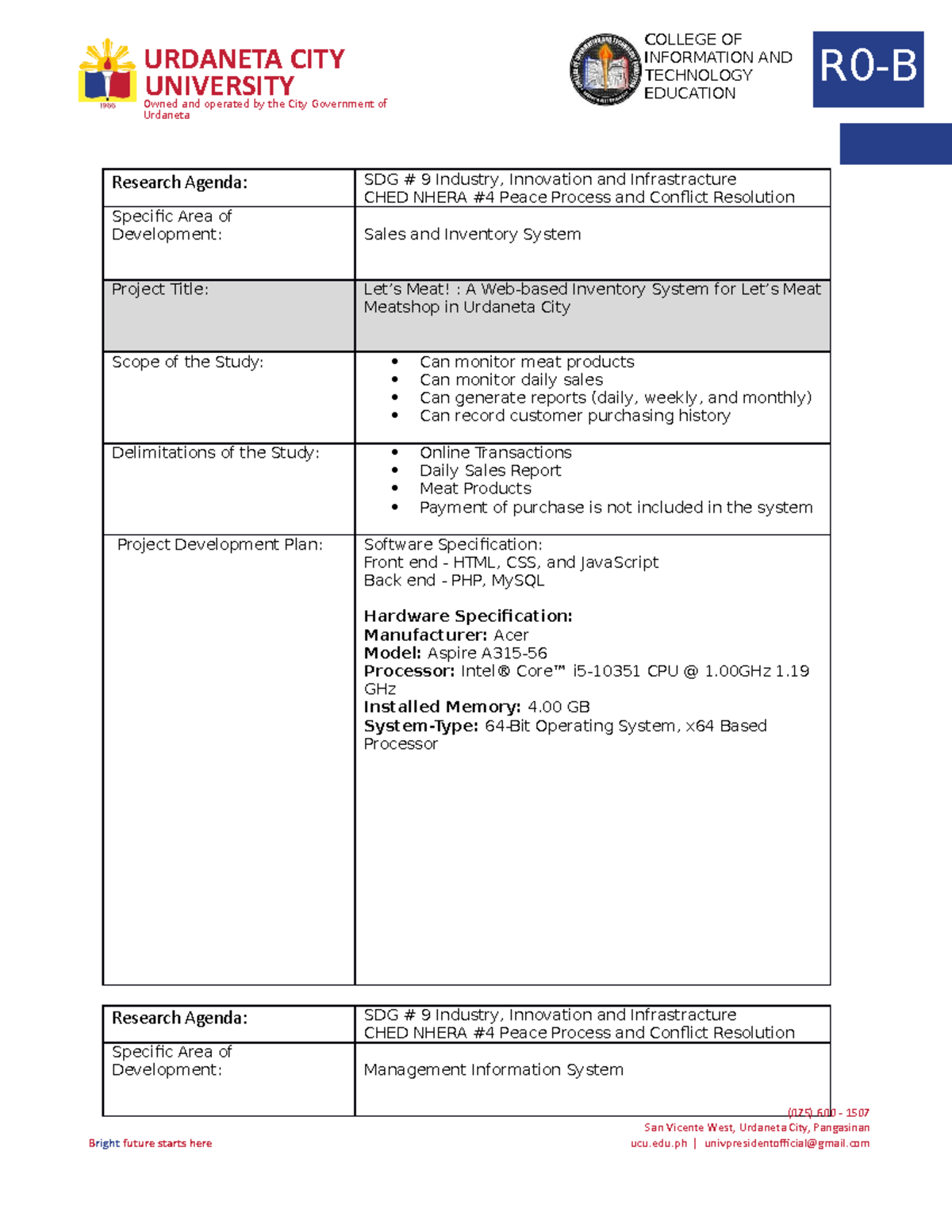 R0B Pre Proposal Statement Template 2 1 - R0-B Research Agenda: SDG # 9 ...