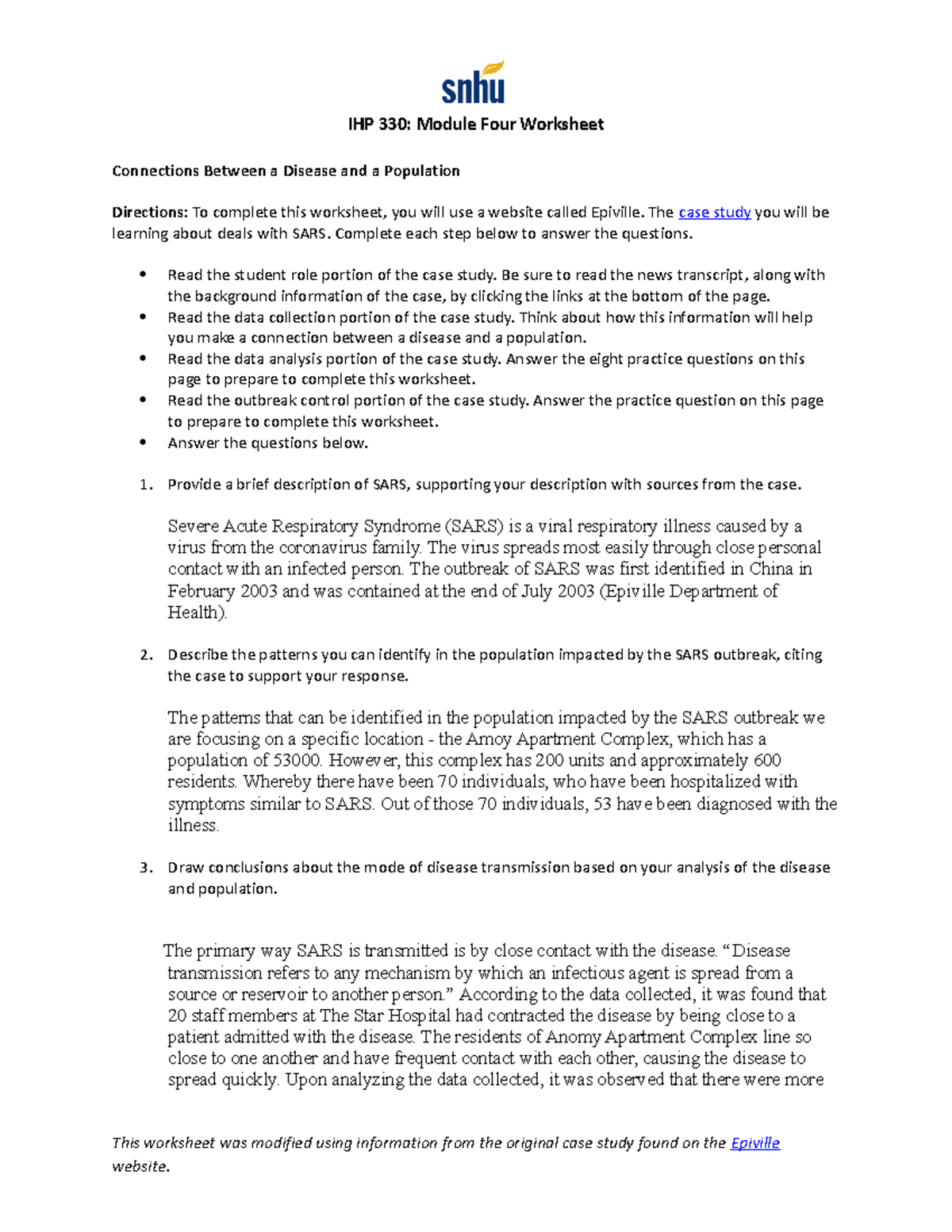 IHP 330 Module Four Worksheet (1) - IHP 330: Module Four Worksheet ...