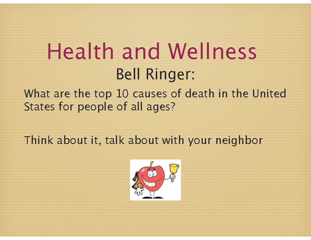 Wellness powerpoint - additional information - Health and Wellness Bell ...