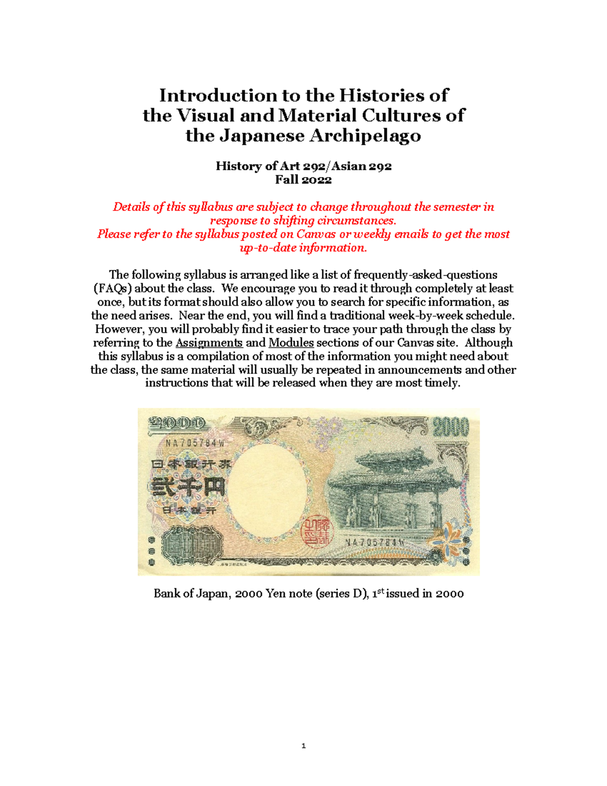HA 292 F22 syllabus (draft) - Introduction to the Histories of the Visual and Material Cultures ...