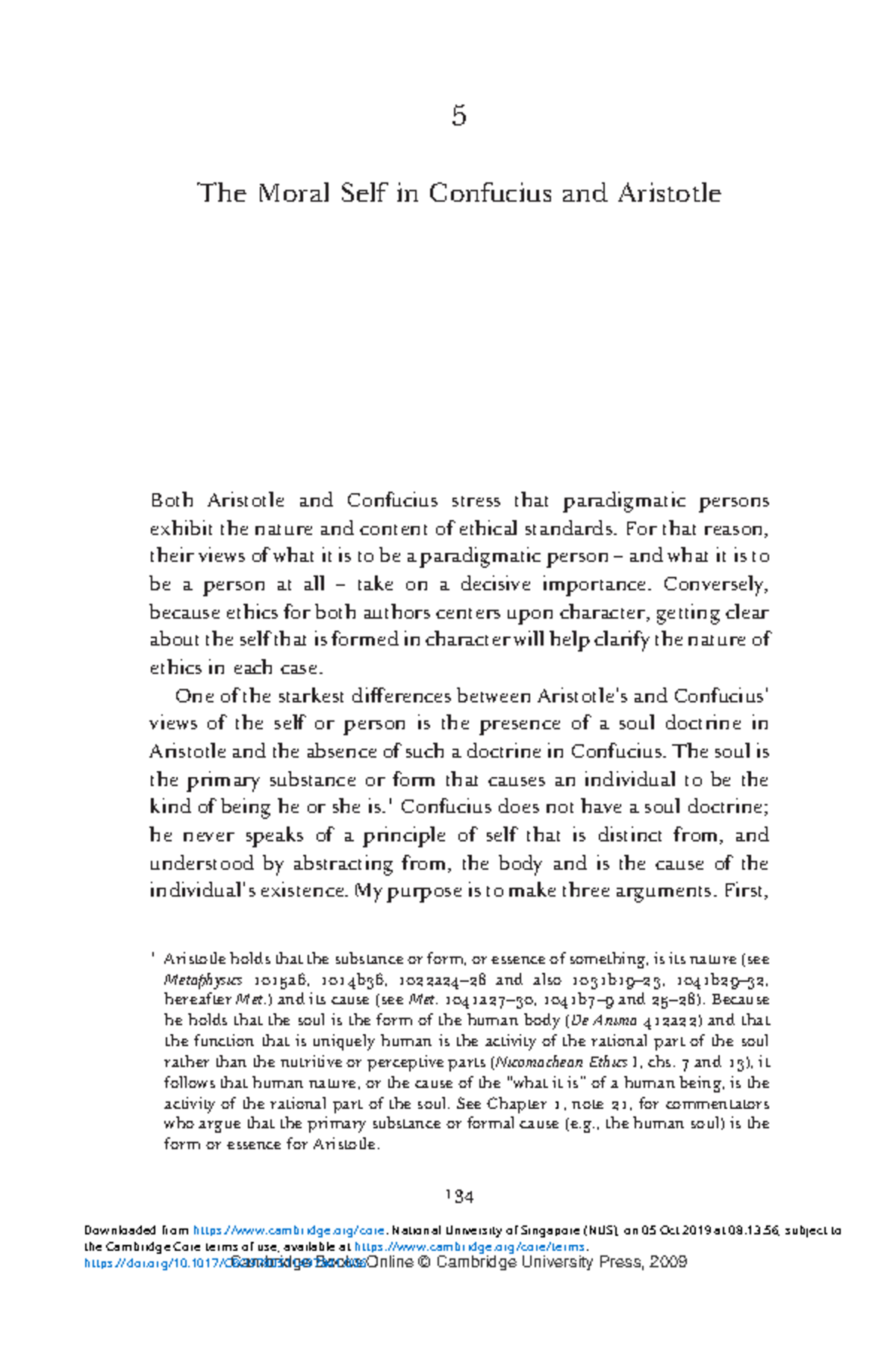 Moral self in confucius and aristotle - 5 The Moral Self in Confucius ...
