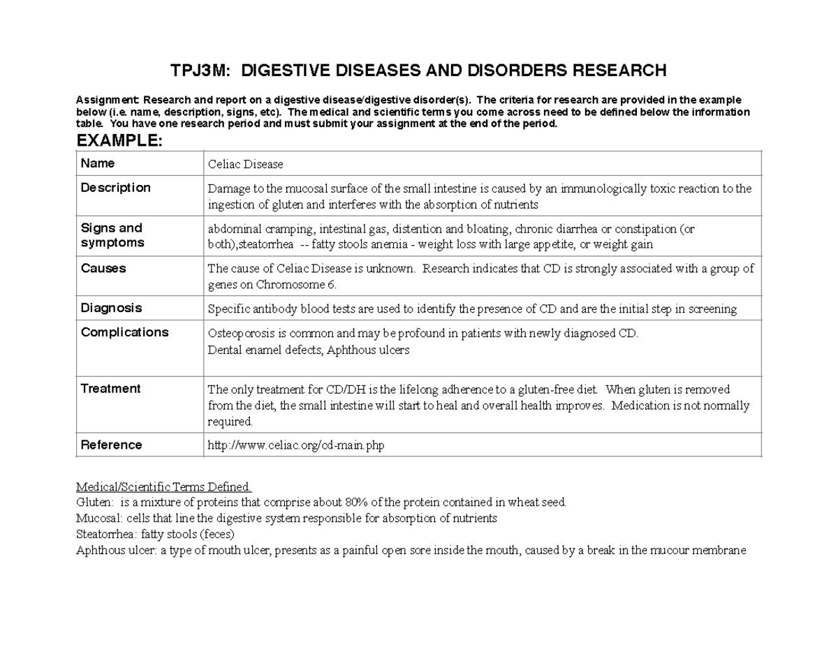 3 Digestive disorder research - TPJ3M: DIGESTIVE DISEASES AND DISORDERS ...