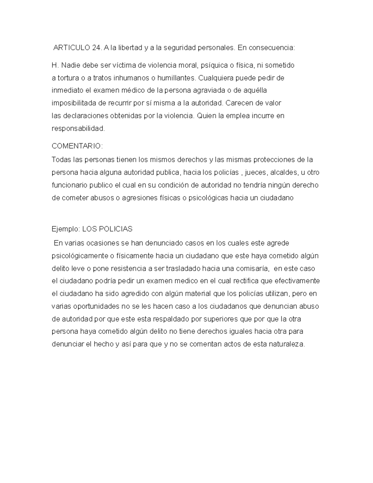 Articulo 24 - derecho - ARTICULO 24. A la libertad y a la seguridad ...