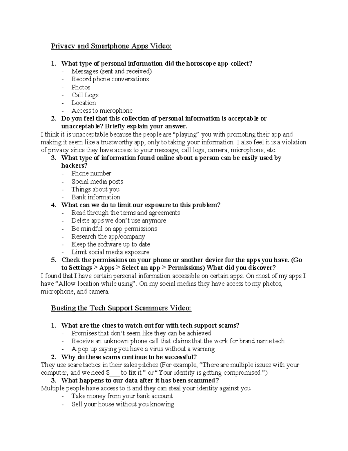Issues in Comp Tech - NOTES - Privacy and Smartphone Apps Video: What ...