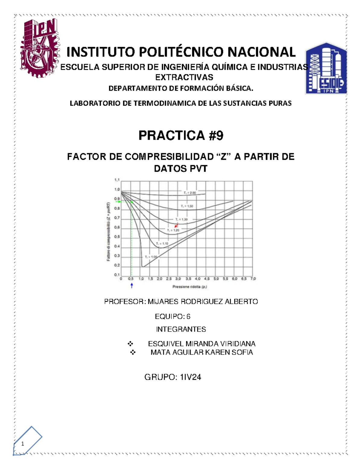 P9 final - practica 9 - INSTITUTO POLIT.. NACIONAL ESCUELA SUPERIOR DE INGENIERÍA QUÍMICA E ...