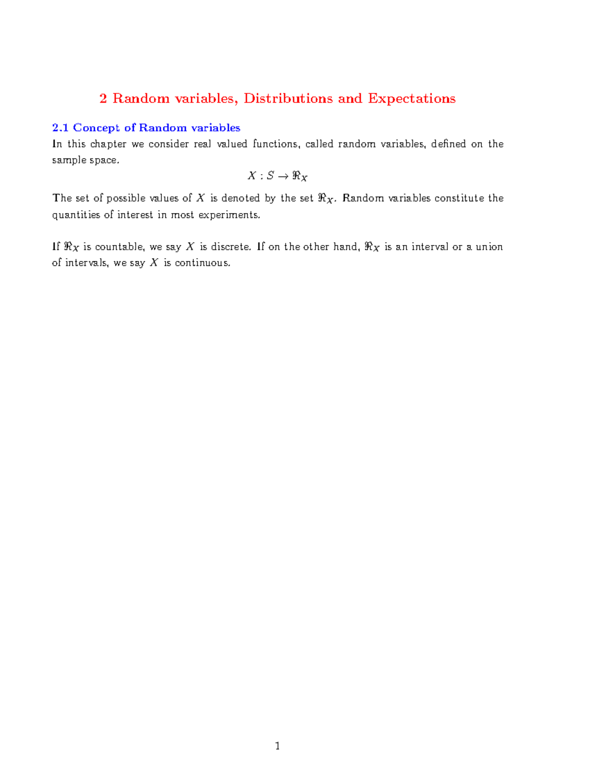 Probs and stats - LECTURE 2 NOTE - 2 Random variables, Distributions ...