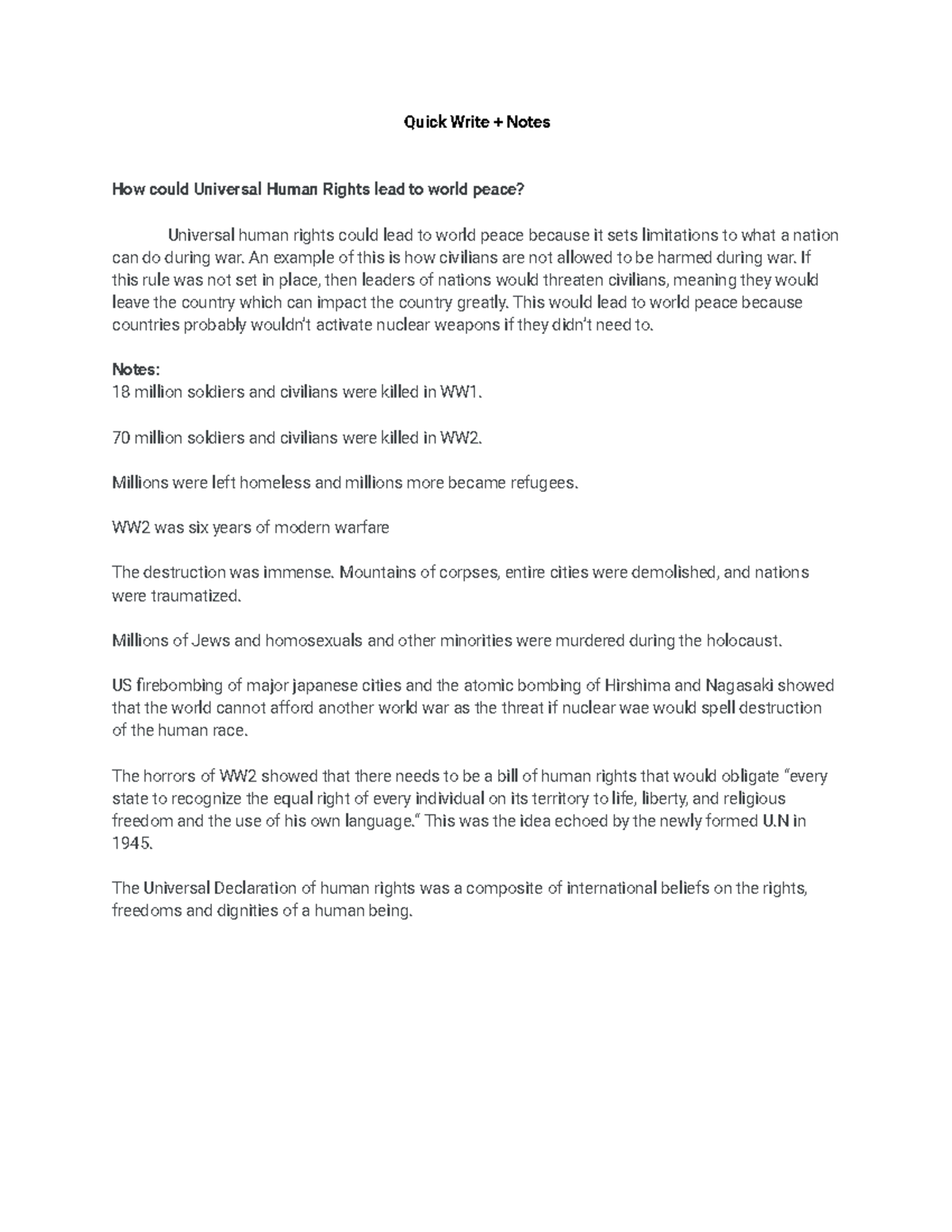 #9 Reading Intro, The Universal Declaration of Human Rights - Quick ...