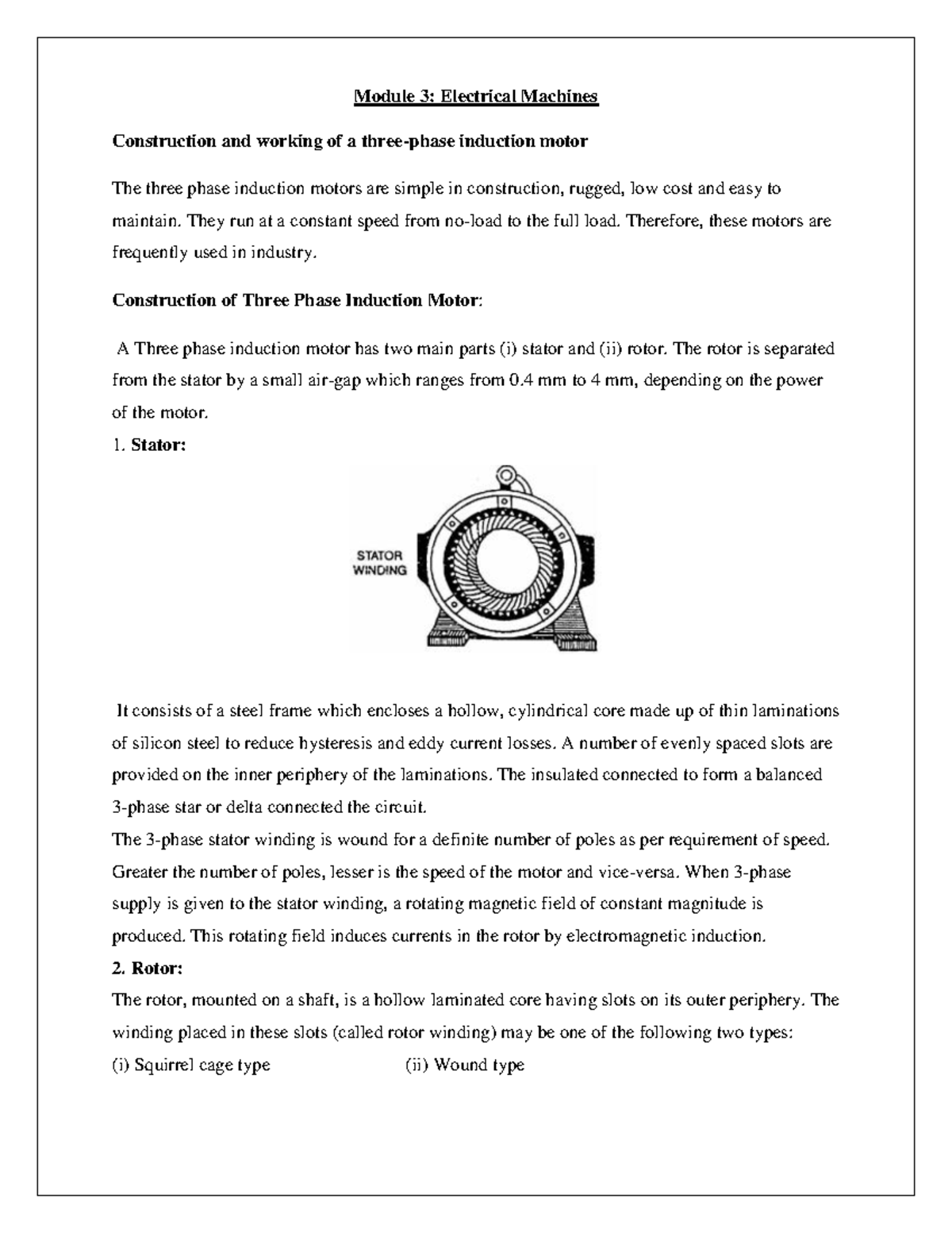 Module 3b ( Electrical Machines) - Module 3: Electrical Machines ...