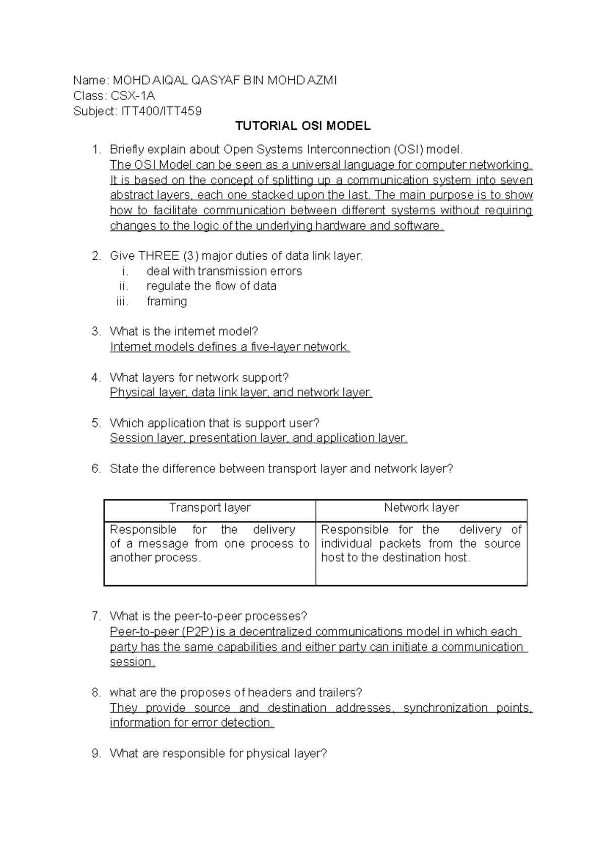 Tutorial OIS Model - Work - Name: MOHD AIQAL QASYAF BIN MOHD AZMI Class ...