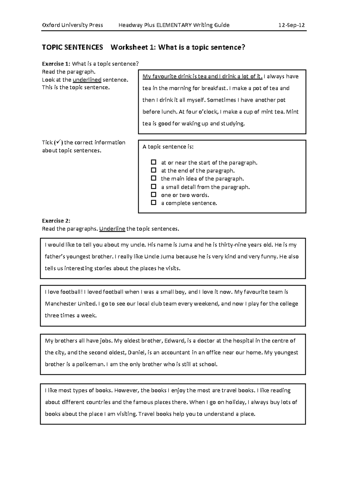 102 Writing booklet HW Introductory - Oxford University Press Headway ...