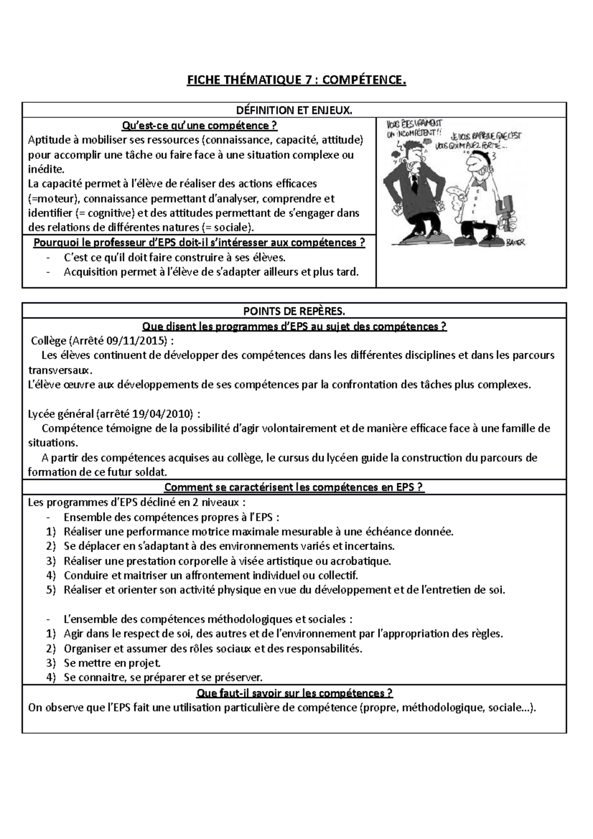 Compétence - FICHE THÉMATIQUE 7 : COMPÉTENCE. DÉFINITION ET ENJEUX. Qu ...