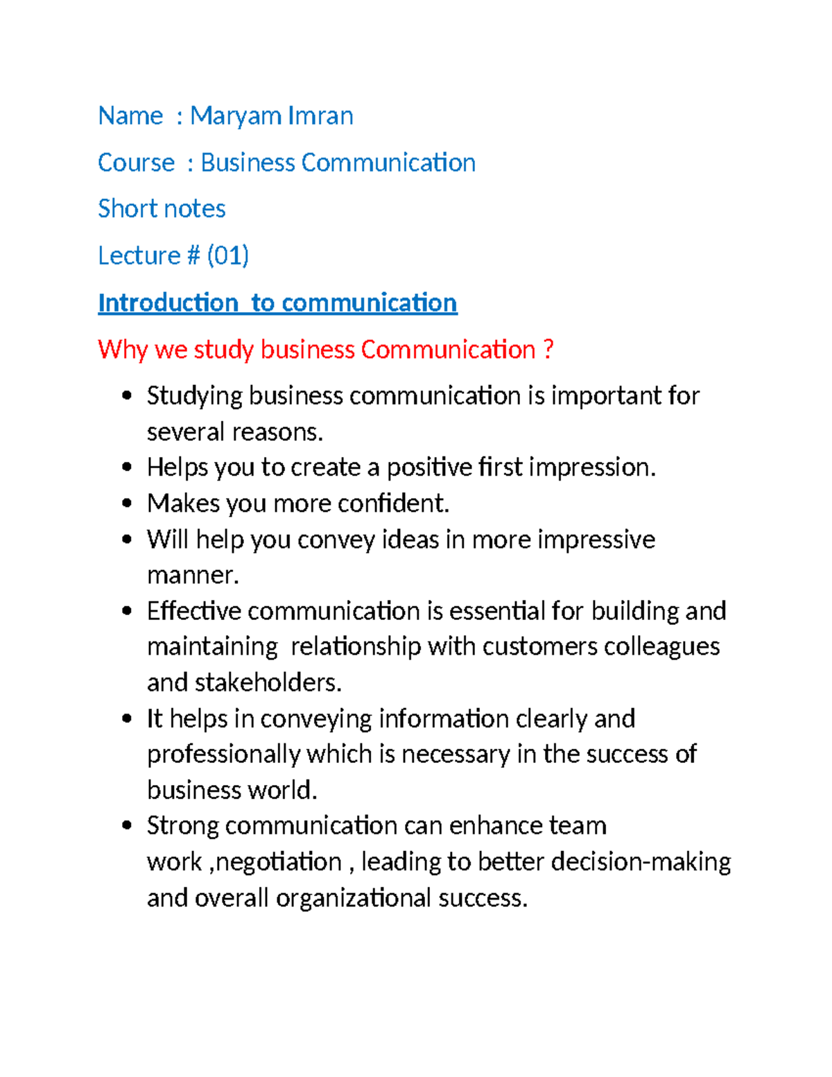 Business Communication - Helps you to create a positive first ...