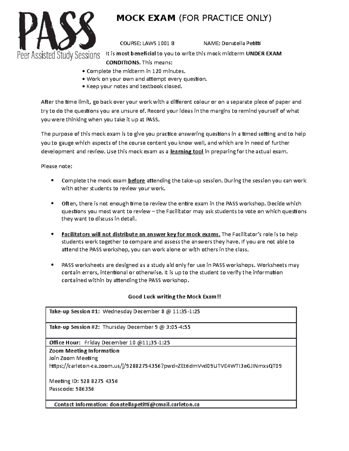 LAWS 1001 B - Mock Exam 1 - notes - It is most beneficial to you to ...