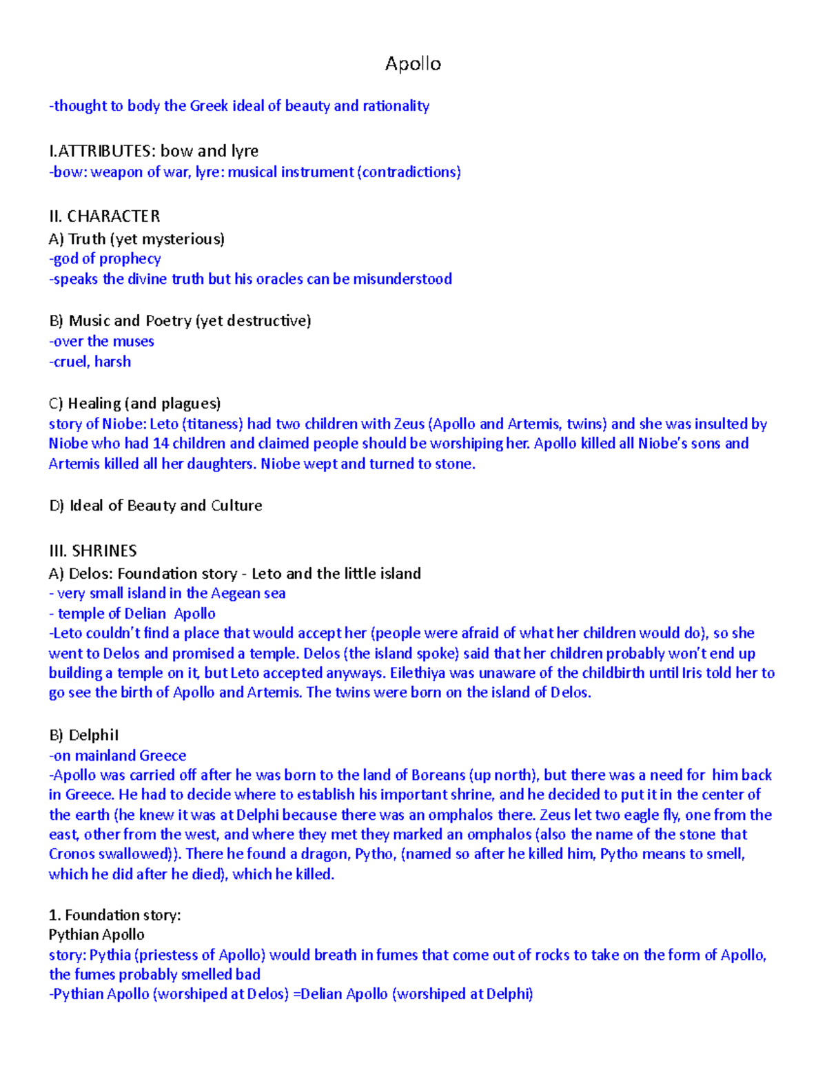 8-Apollo Oct 11 - notes - Apollo -thought to body the Greek ideal of ...