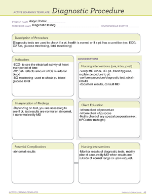 Active Learning Template Nursing Skill: Blood Glucose Monitoring for ...