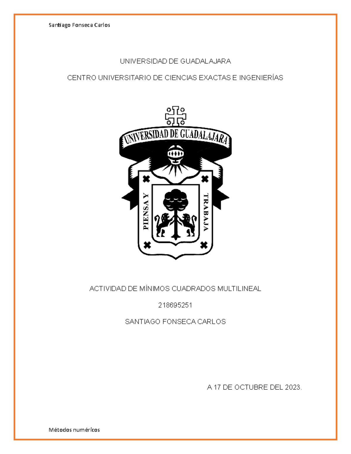 Actividad de minimos cuadrados multilineal 2 - Santiago Fonseca Carlos ...