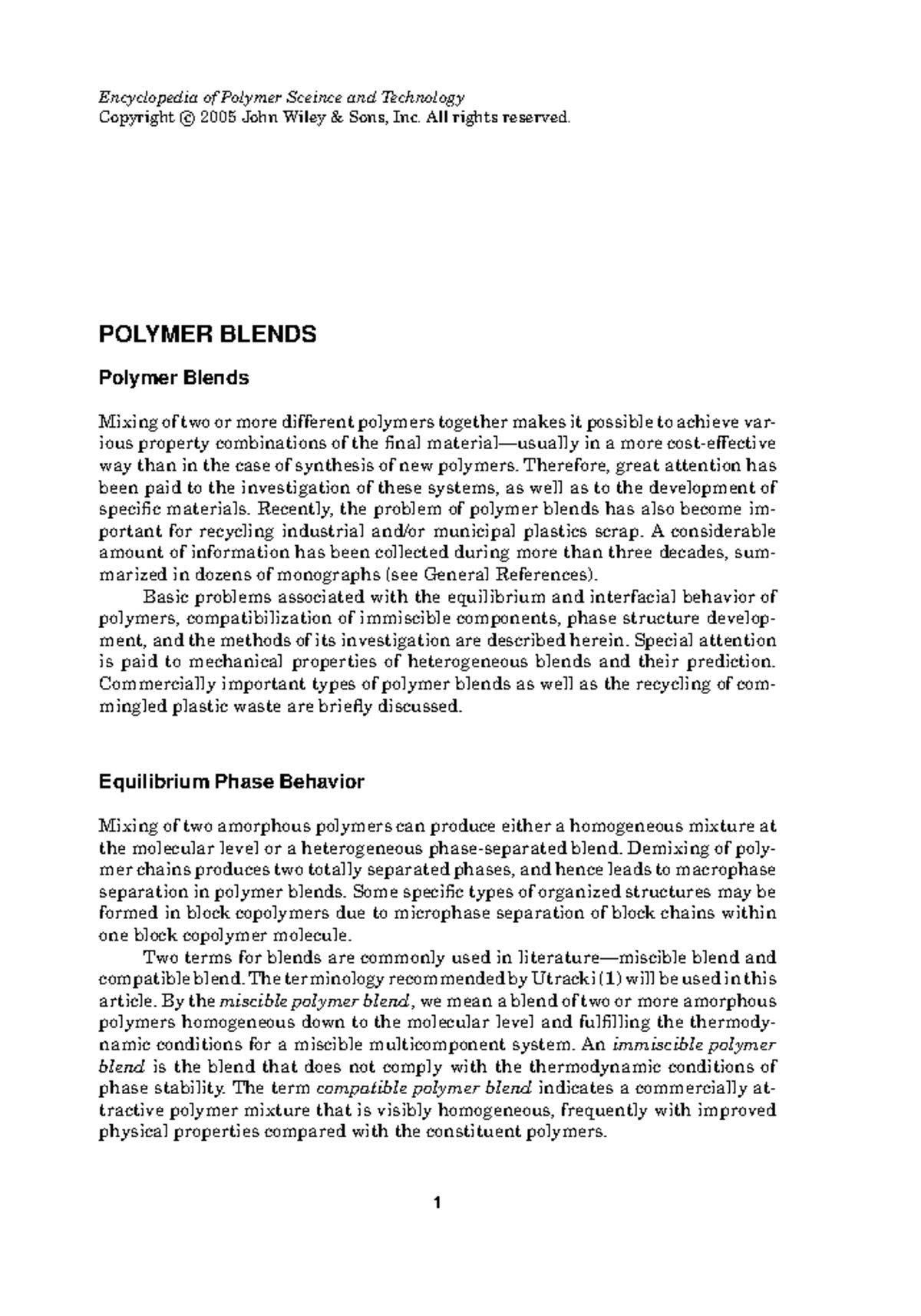 Polymer Blends - Its lecture notes - Encyclopedia of Polymer Sceince ...