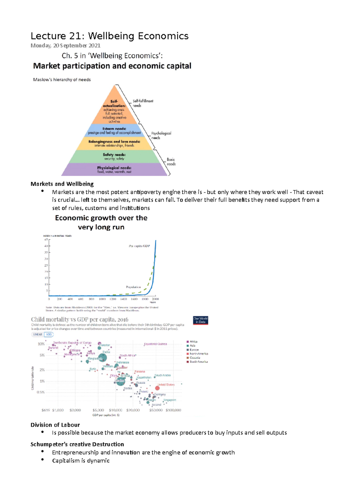 10a - 351 - notes - Lecture 21: Wellbeing Economics Monday, 20 ...