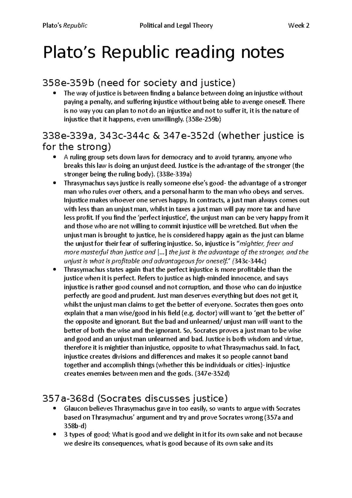 Plato republic reading notes - Plato’s Republic Political and Legal ...